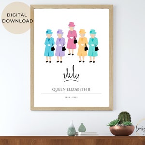 Queen Elizabeth Art Print RIP Queen Elizabeth Poster Rainbow - Etsy