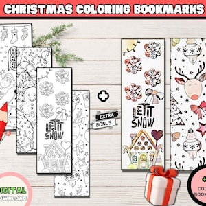 Printable Christmas Coloring Bookmarks, Kids Christmas Activity ...