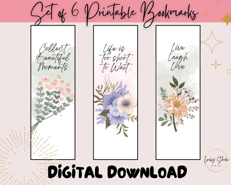 Printable Bookmark for Women Digital Book Mark Printable | Etsy