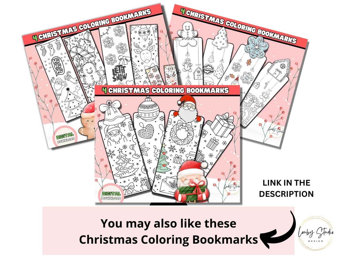 Printable Coloring Bookmarks Digital Book Marks Cute - Etsy