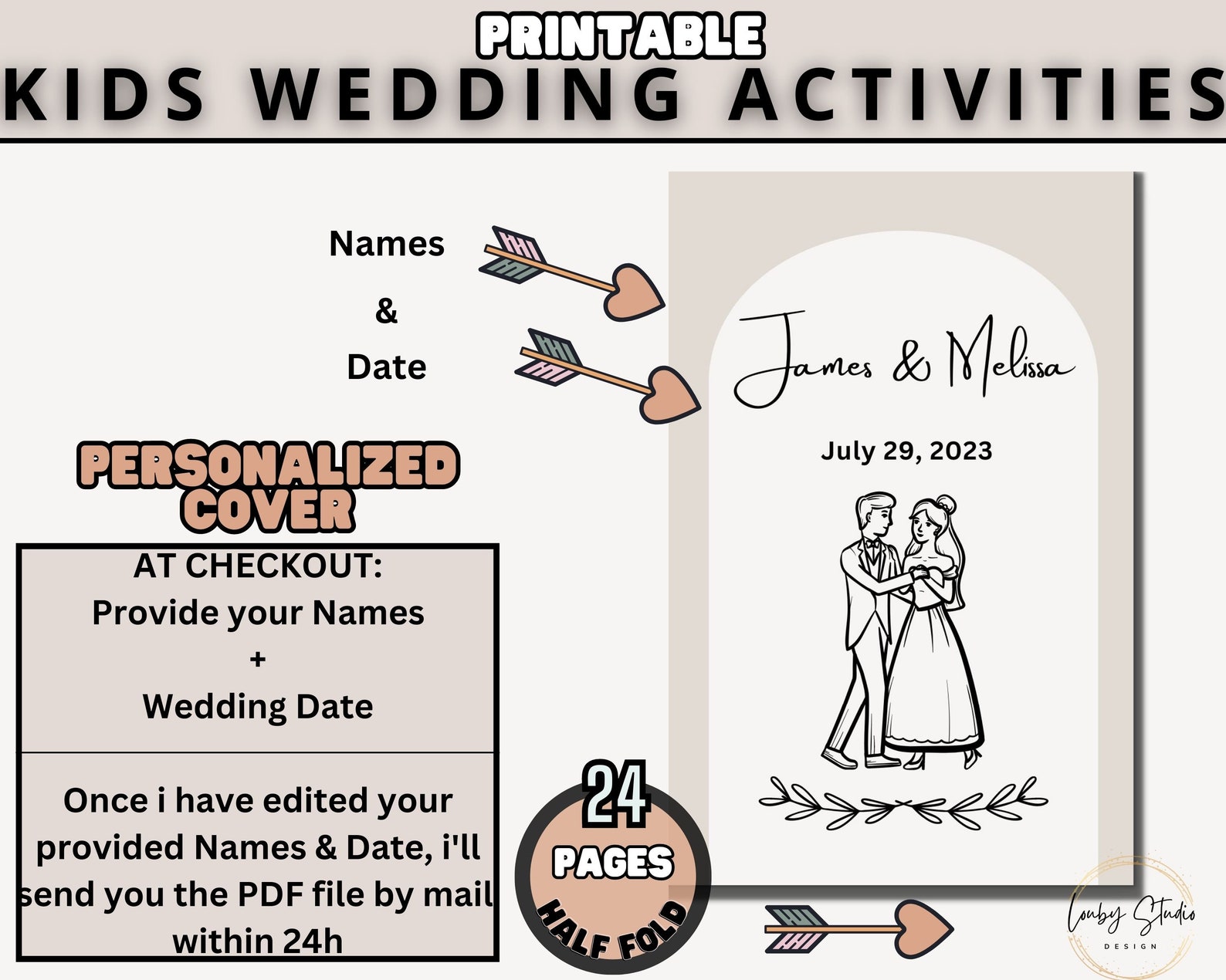 Kids Wedding Activity Book, Printable Wedding Coloring Book Pages ...