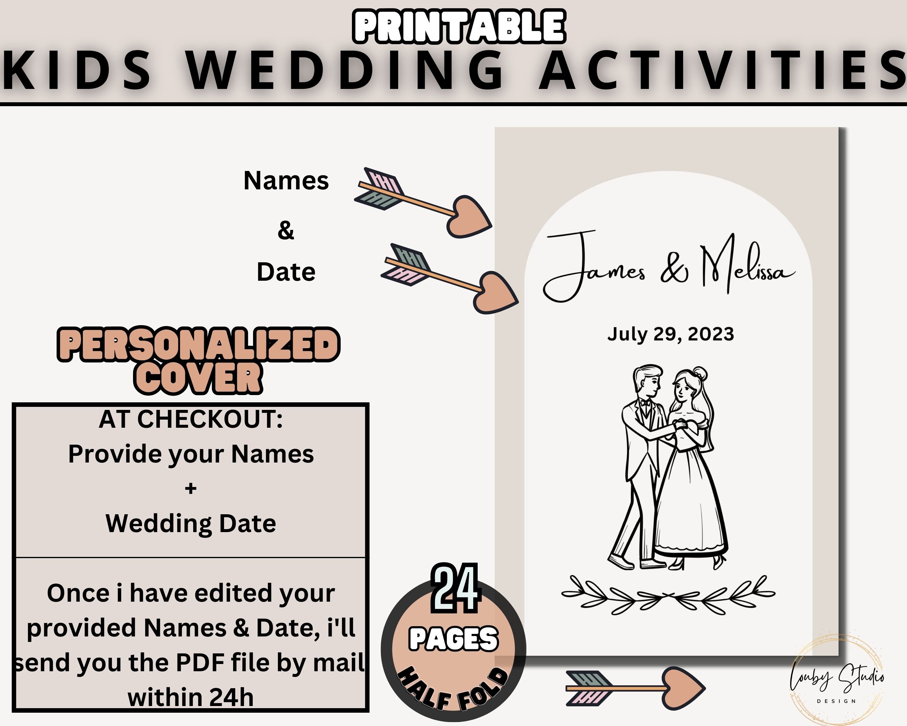 Kids Wedding Activity Book, Printable Wedding Coloring Book Pages ...