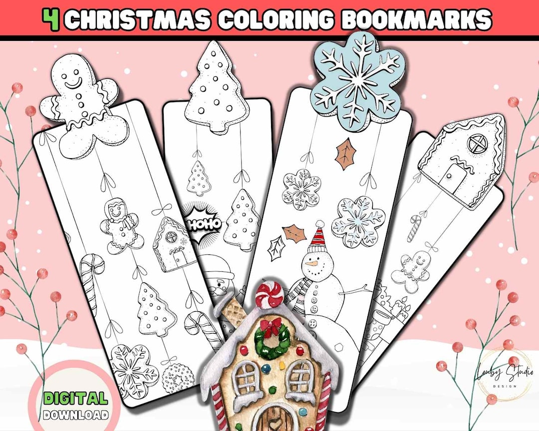 Printable Christmas Coloring Bookmarks, Kids Christmas Activity ...