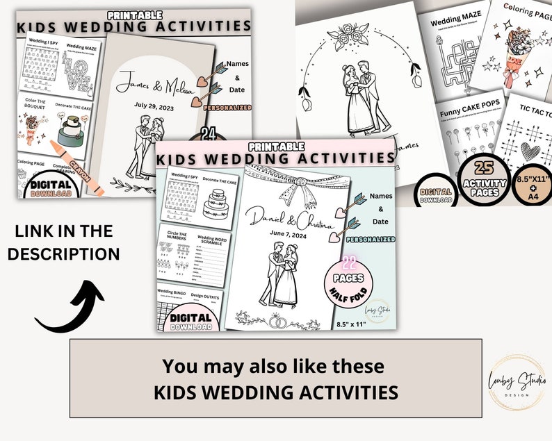 Kids Wedding Activity Book Printable Wedding Coloring Book - Etsy
