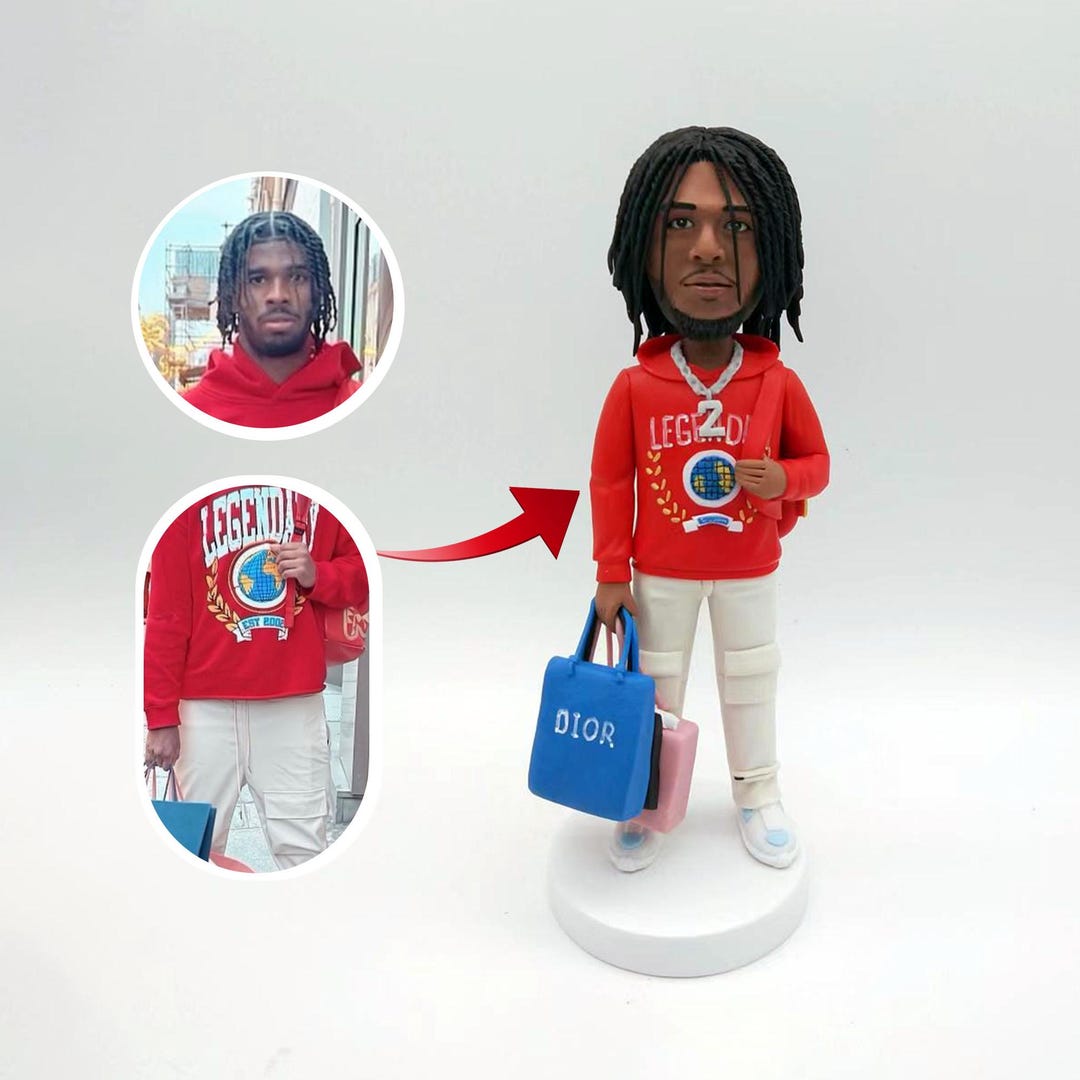 Customized Indian Bobblehead for Man With Long Hair,personalized Casual ...