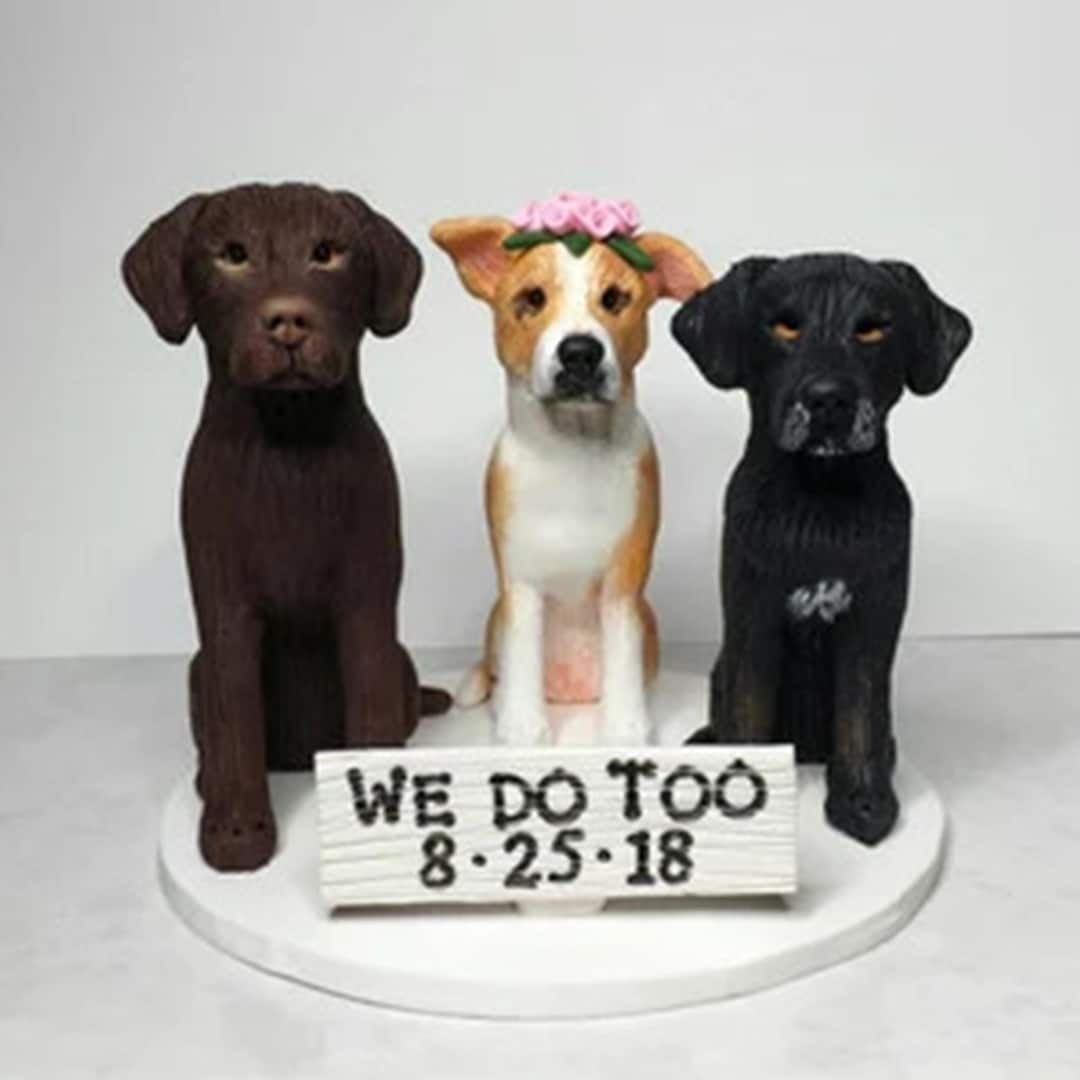 Dog Wedding Cake Topper, Border Collie Birthday Cake Decoration, Pet ...