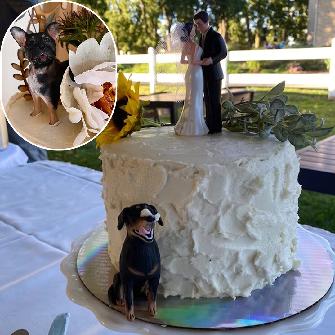 Custom Pet Wedding Cake Topper, Pet Cake Topper Hat, Pet Birthday Cake ...