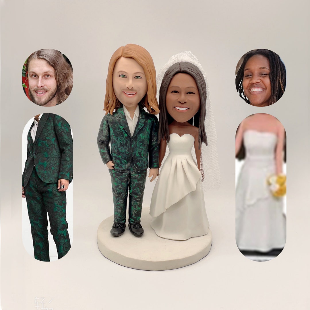 Custom Wedding Cake Statues, Custom Couple Wedding Bobbleheads, Unique ...