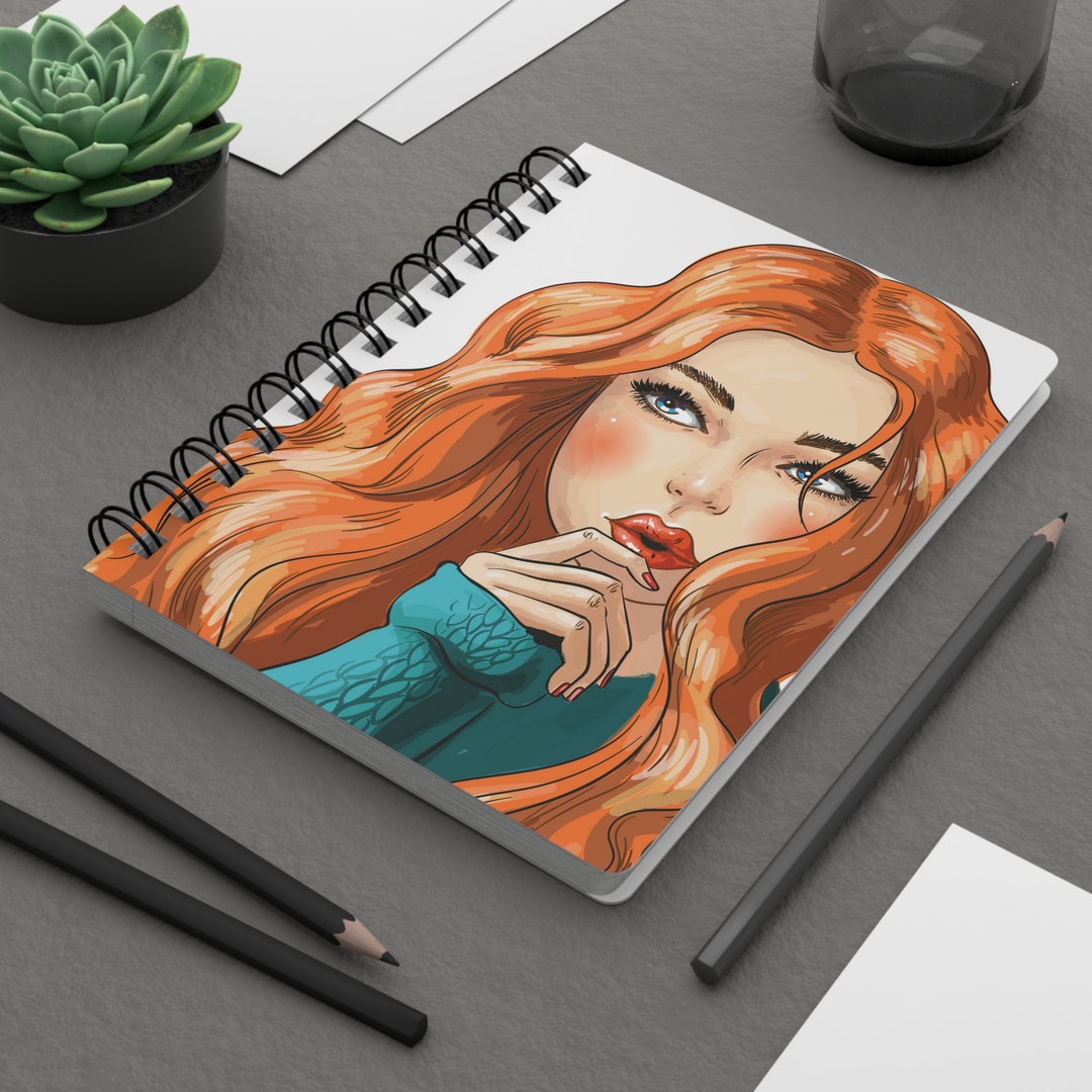 Cute Spiral Bound Notebook Lined Paper Journal, Artistic Sketchbook for ...