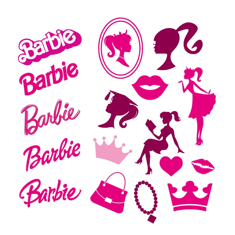 Barbie Logos and Elements Instant Download Barbie Head - Etsy