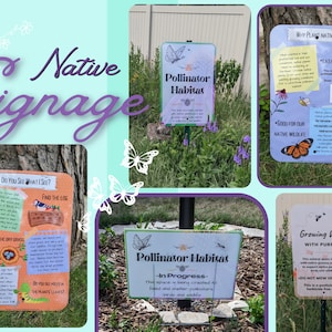 Kids Educational Pollinator Habitat Sign Promoting Native Plants; Large ...