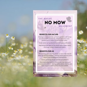 No Mow Movement Sign: Pollinator Garden, Native Plants, Aluminum ...