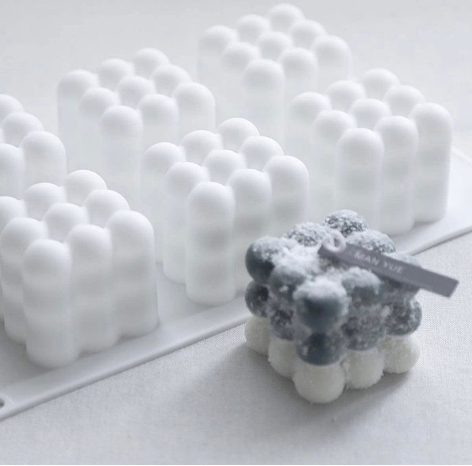 6 Cavity 3D Silicone Rubik's Cube Bubble Mould for Cake Chocolate Jelly ...