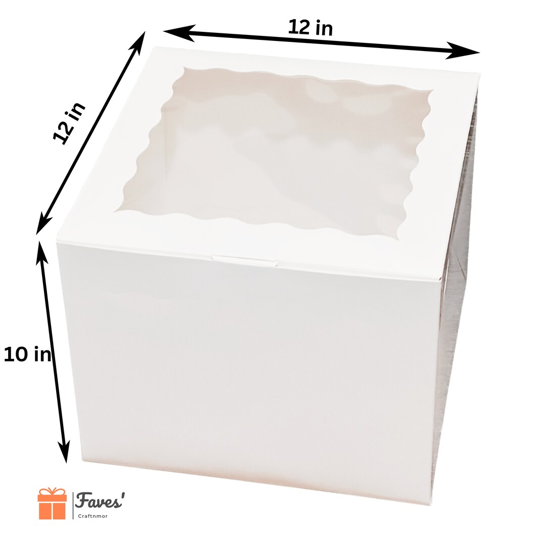 12-inch Window Cake Box Tall 12x12x10in PVC Window Birthday Party ...