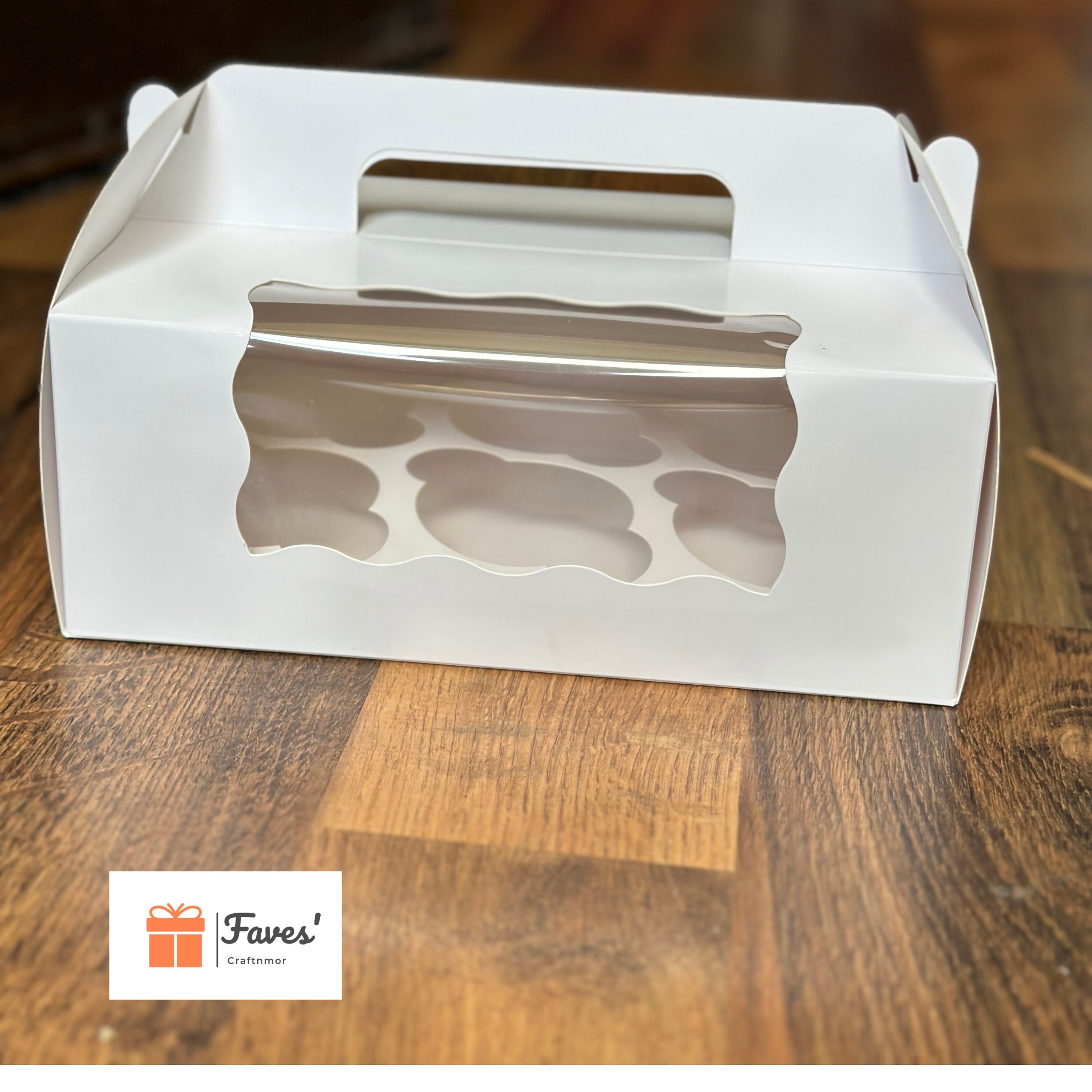 6 Hole Window Cupcake Box With Handle 6 Cavity Muffin Box Cake - Etsy