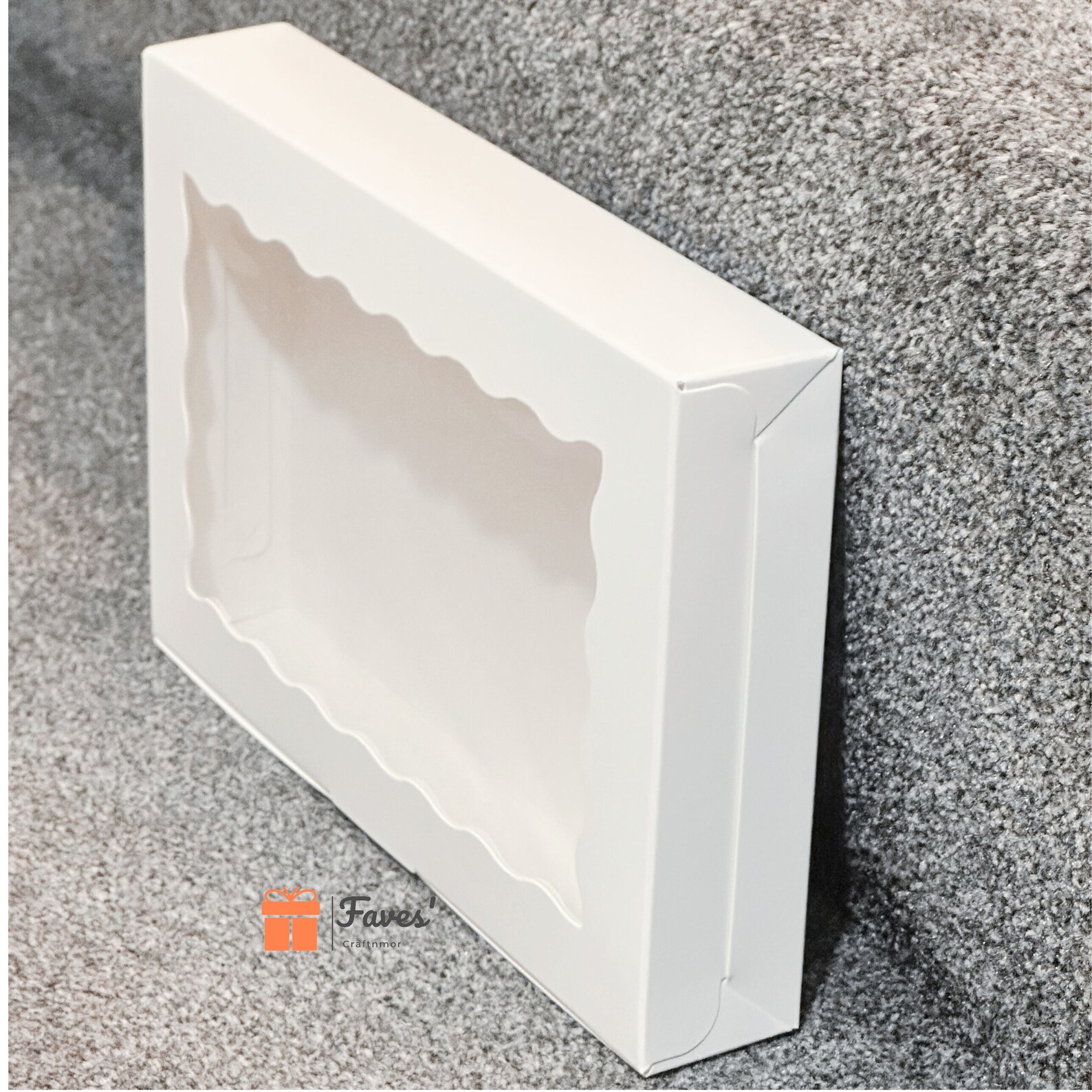 6, 8, 9 Inch Window Cookie Boxes White Bakery Giftbox With PVC Window ...