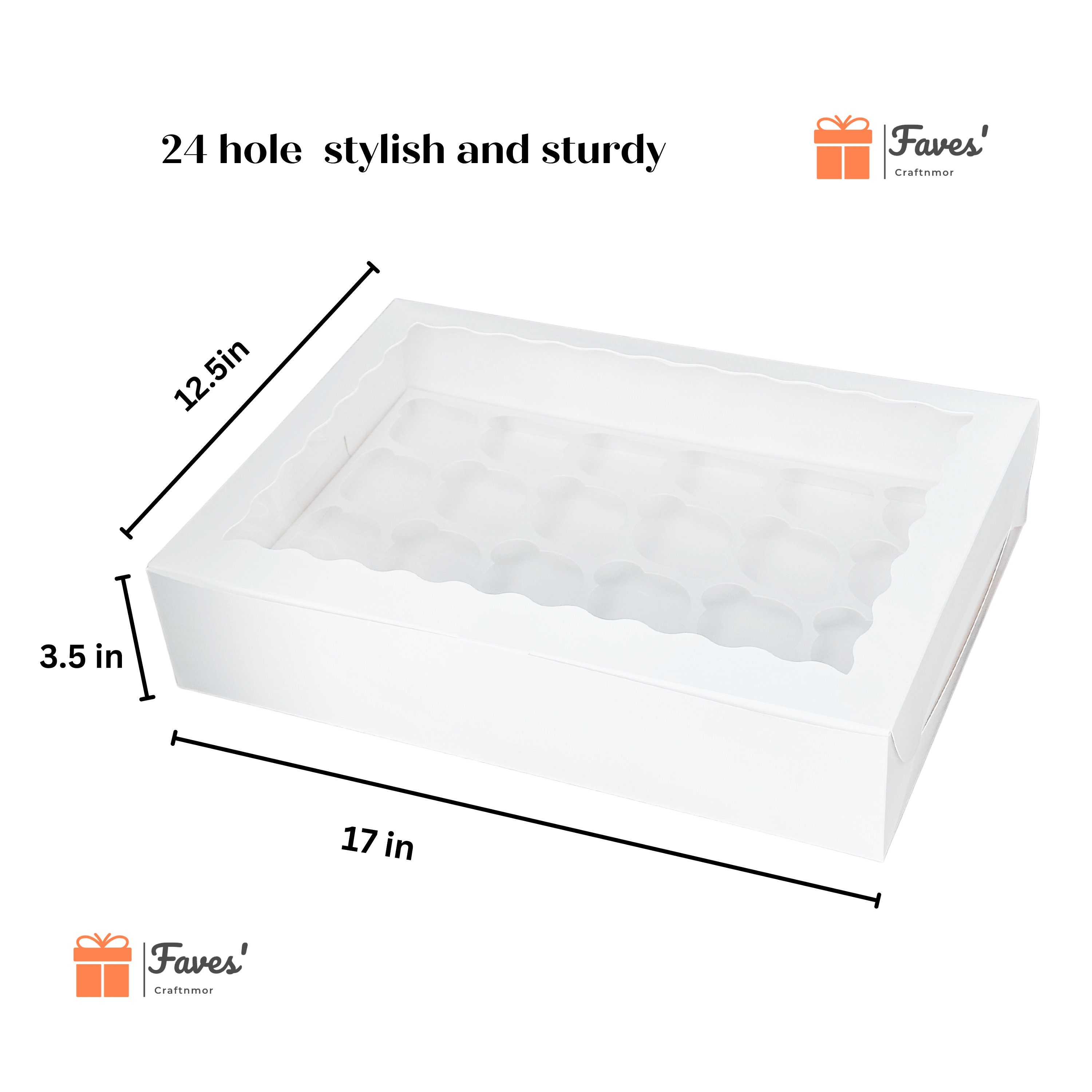 24 Hole Window Cupcake Boxes Muffin Cake Cookie Box With - Etsy