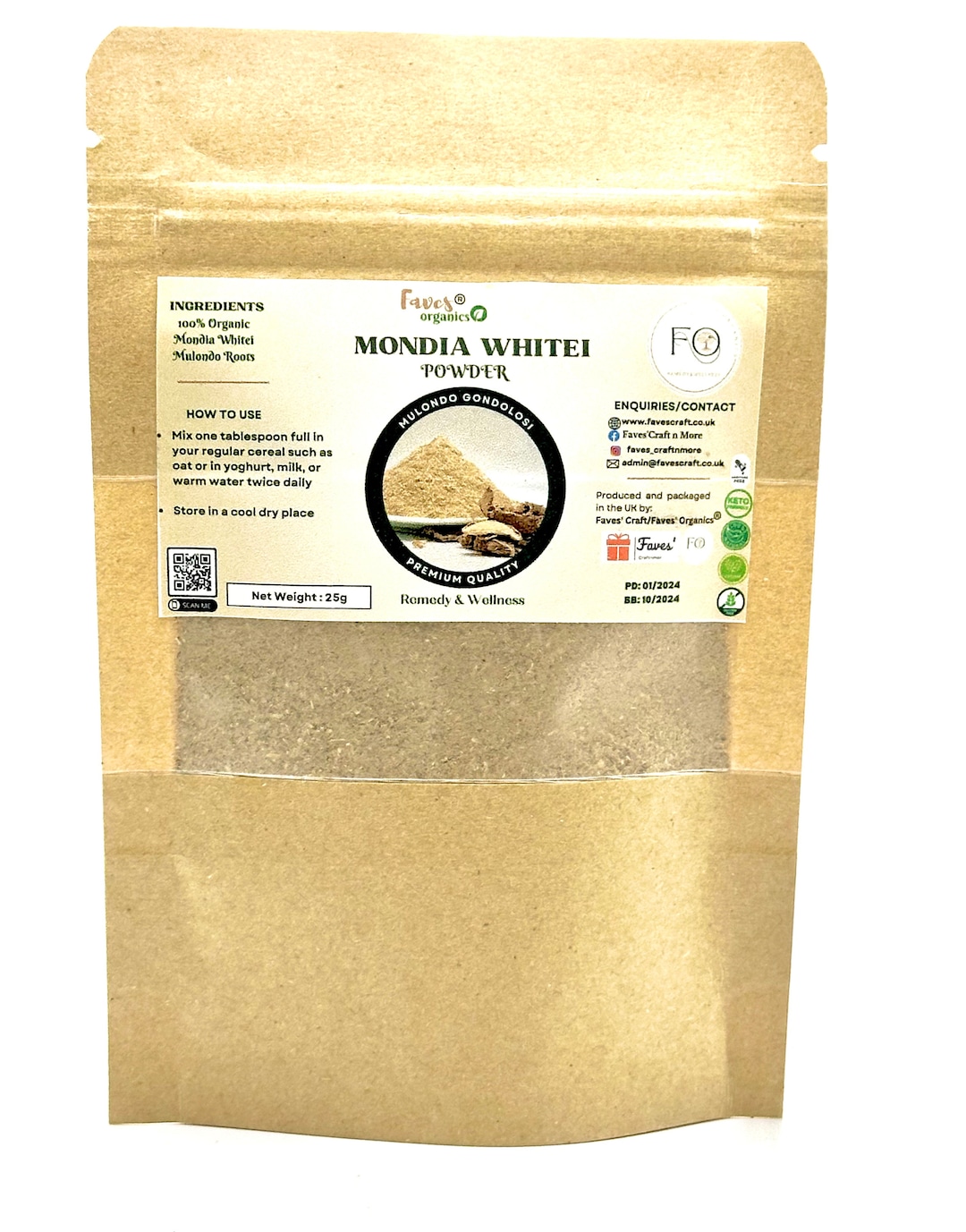 Mondia Whitei Roots Powder White's Ginger Powder Premium Quality ...