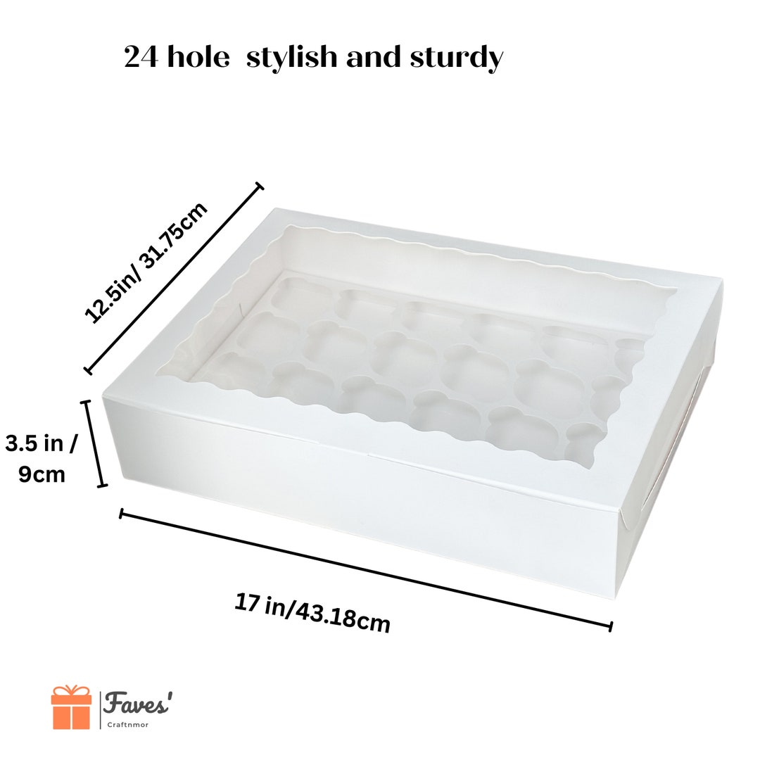 24 Hole Window Cupcake Boxes Muffin Cake Cookie Box With - Etsy