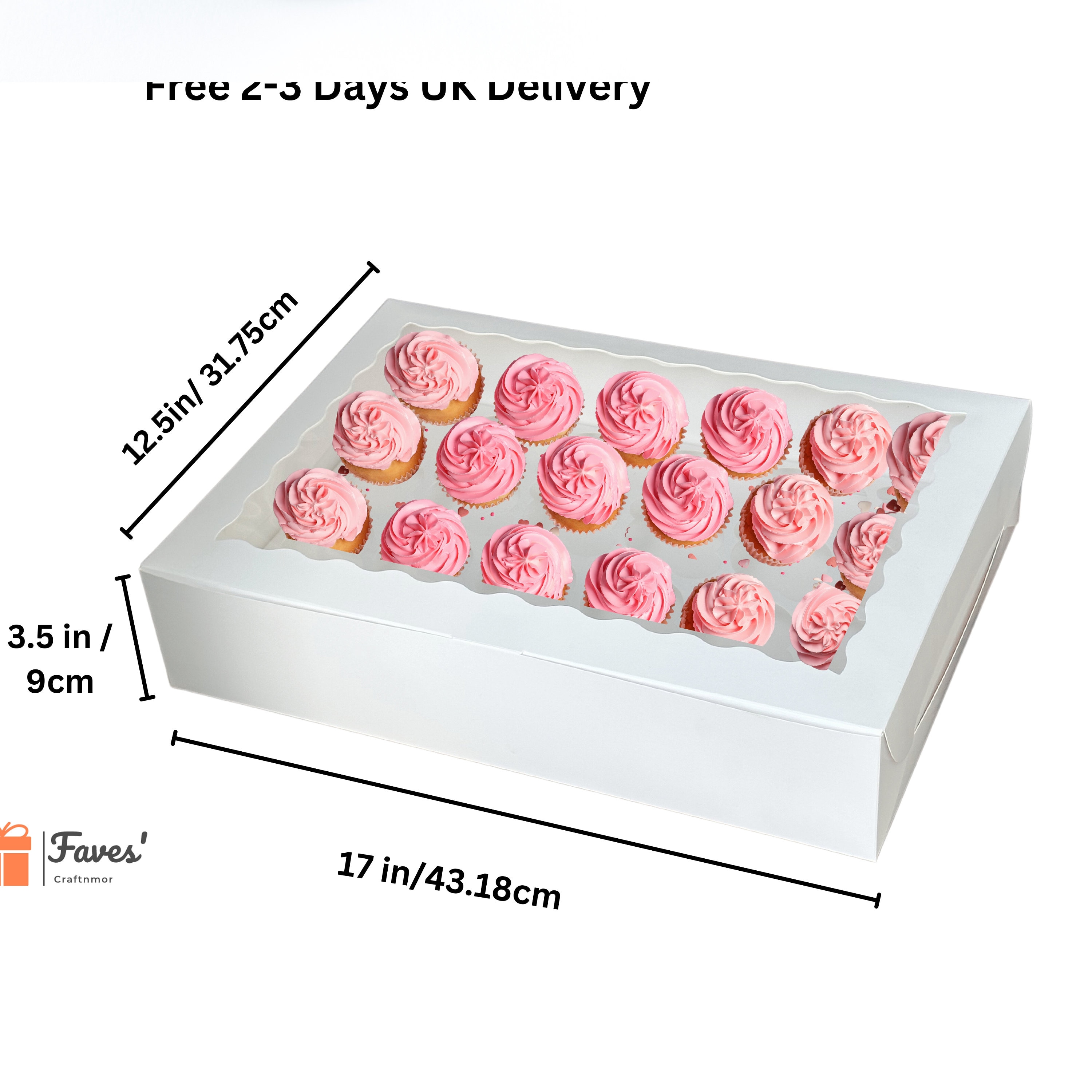 24 Hole Window Cupcake Boxes Muffin Cake White Cake Box With - Etsy