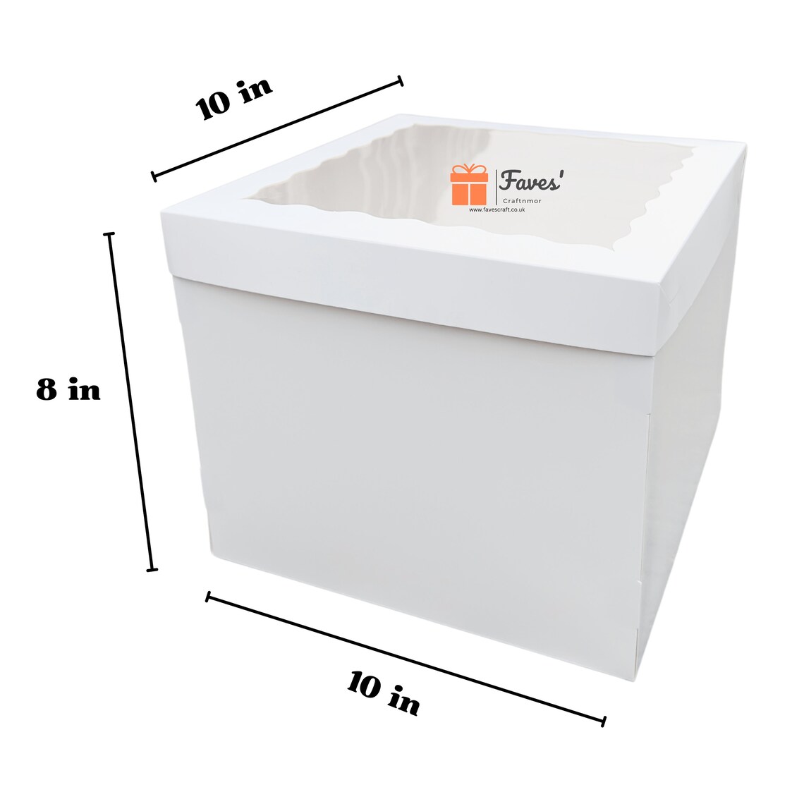 10 Inch Cake Box 10x10x8in Tall Cake Box With Window Lid for Birthday ...