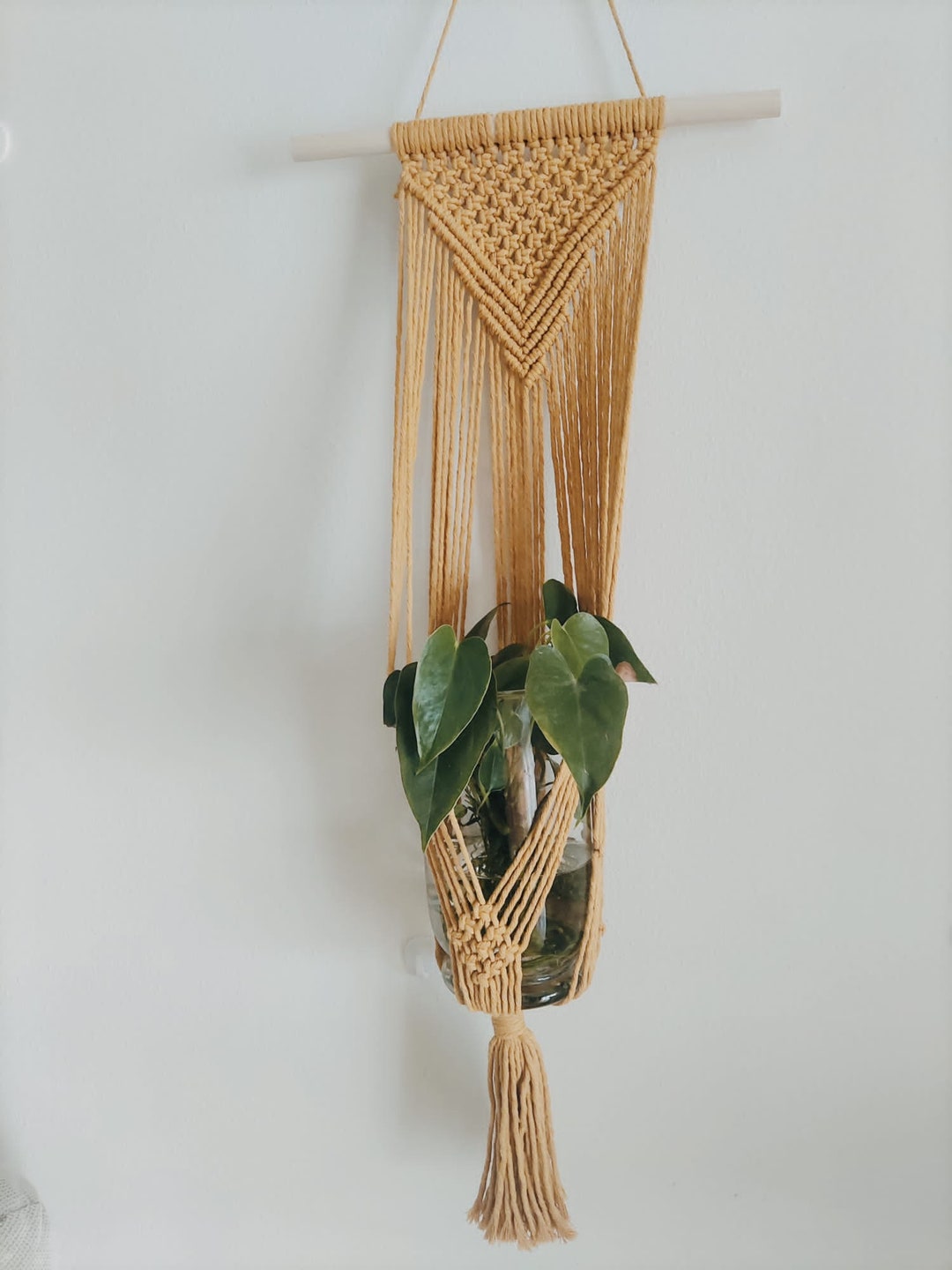 Macrame Vase Hanger, Hanging Basket, Houseplant Wall Hanging, Macrame ...