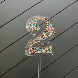 Sparkly Chunky Glitter Number Cake Toppers Modern Happy Birthday Cake ...