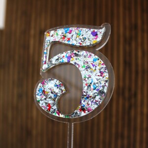 Sparkly Chunky Glitter Number Cake Toppers Modern Happy Birthday Cake ...