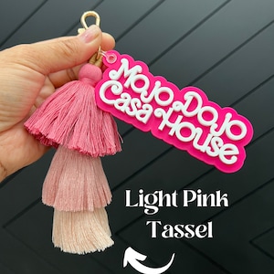 Mojo Dojo Malibu Doll Inspired Keychain With Jumbo Tassels, Hot Pink ...