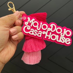 Mojo Dojo Malibu Doll Inspired Keychain With Jumbo Tassels, Hot Pink ...
