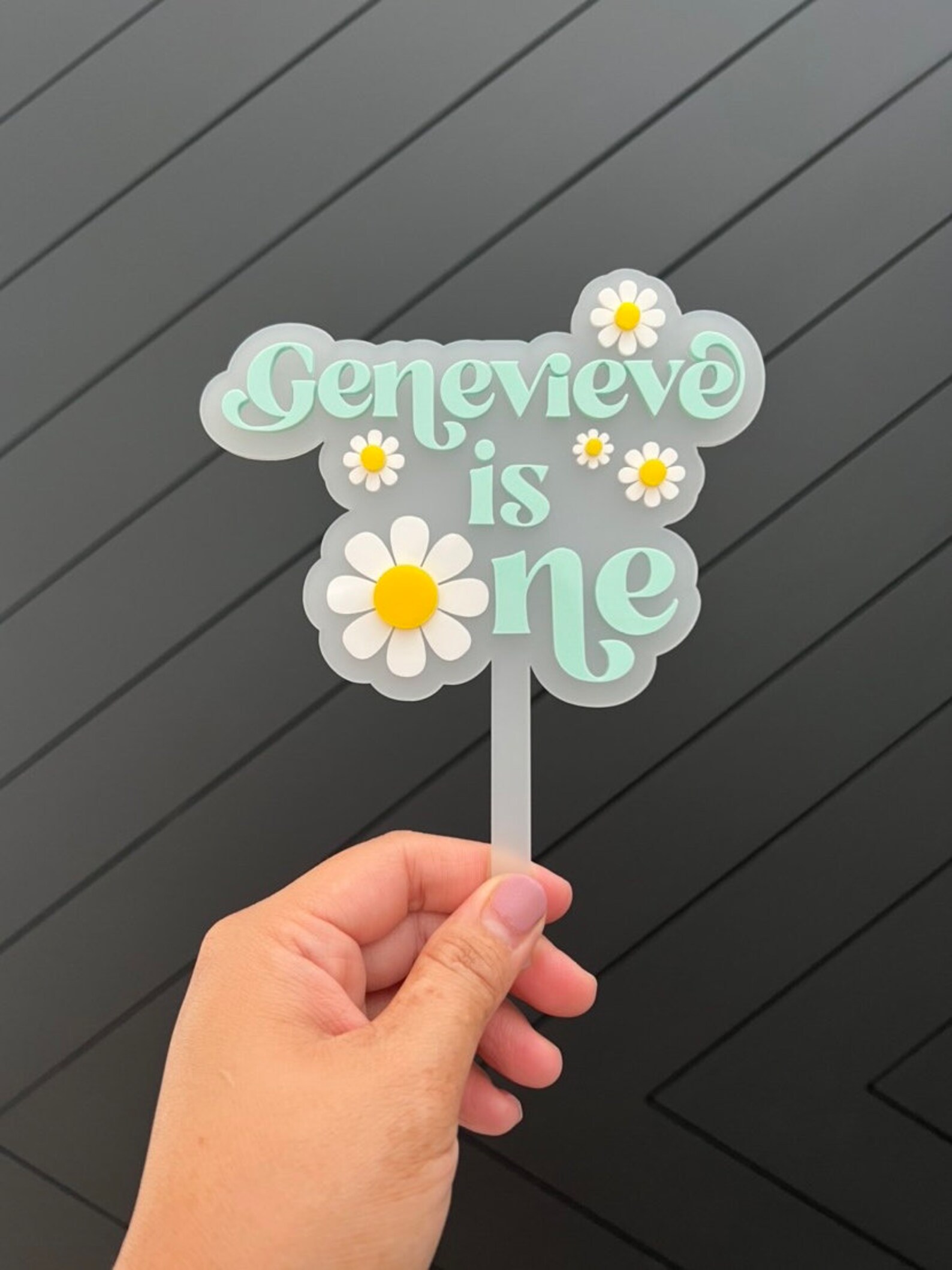 Retro Daisy Cake Topper, Personalized Birthday Decor, Flower Power Boho ...
