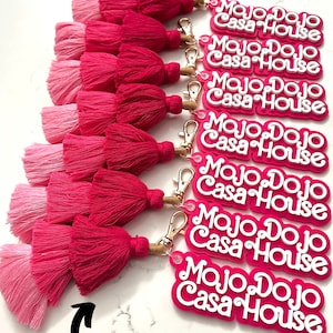 Mojo Dojo Malibu Doll Inspired Keychain With Jumbo Tassels, Hot Pink ...