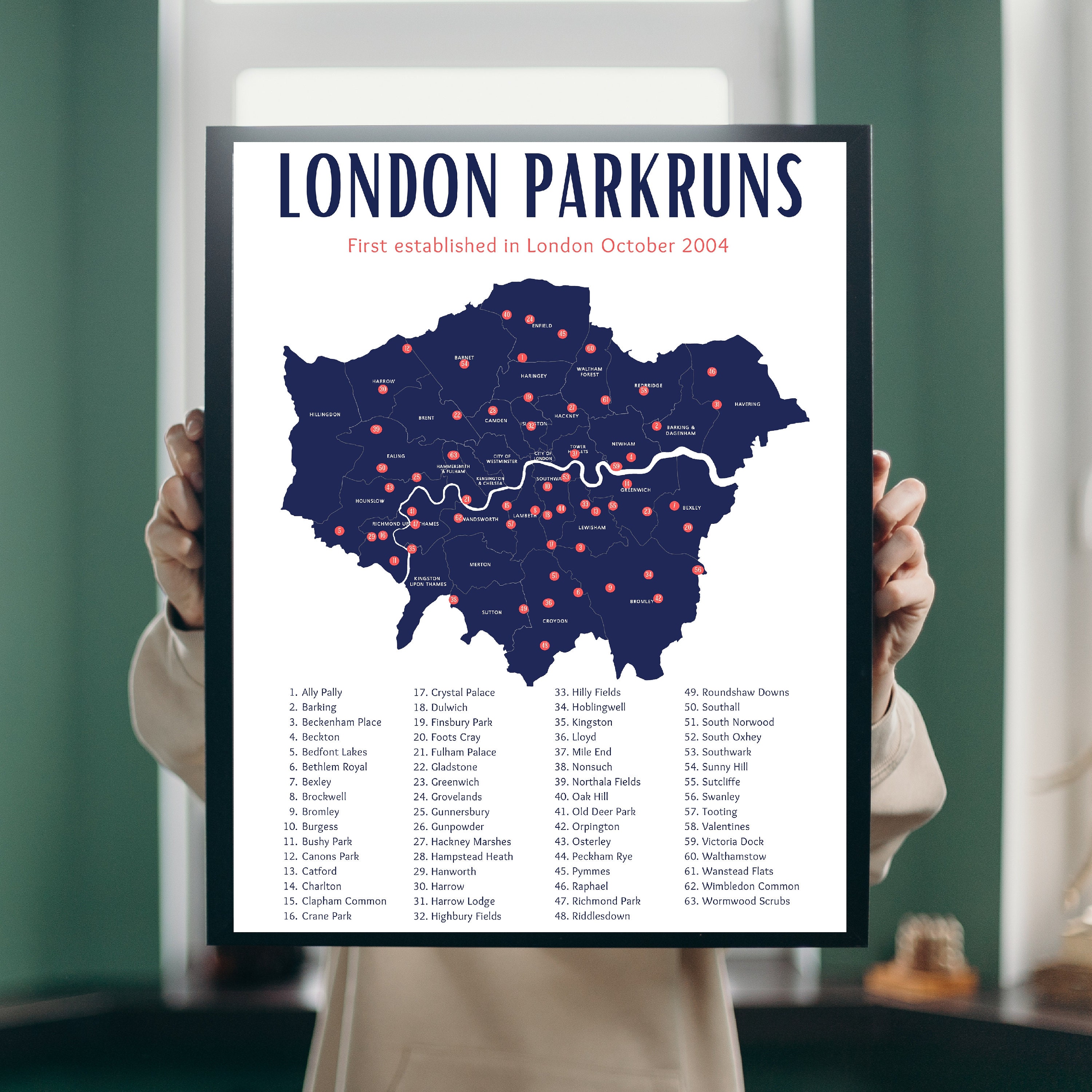 Parkruns in London Map - Etsy UK