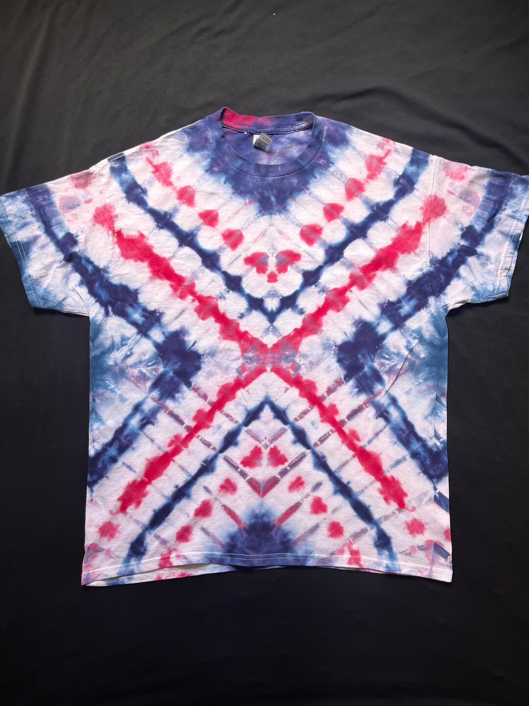 Red White & Blue X Design Tie Dye - Etsy