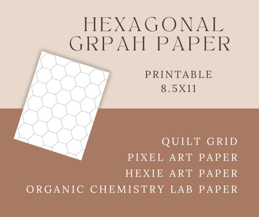 Hexagonal Graph Paper - Printable - 4 Sizes - 5 Colors - 6 Layouts - 8 ...