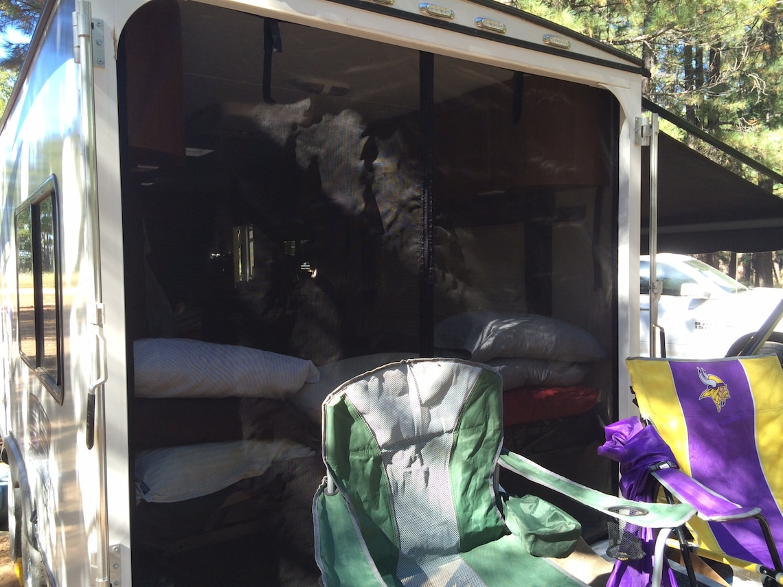 Custom Toy Hauler Rear Screen Three Zippers for Toy Hauler Ramp ...