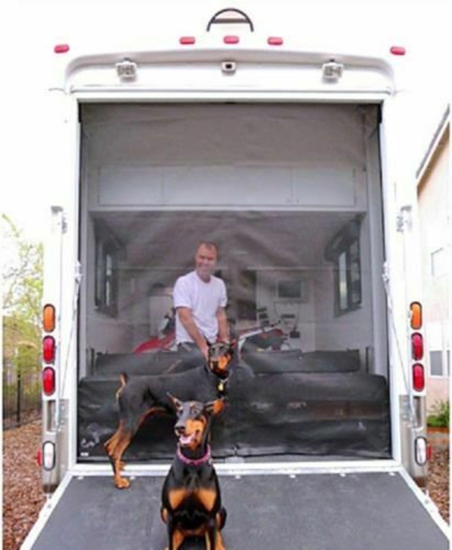 Custom Toy Hauler Rear Screen Three Zippers for Toy Hauler Ramp ...