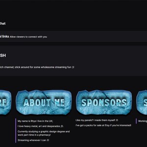 30 COMPLETE Ice Effect Twitch Panels - Premade *instant Delivery* - Etsy