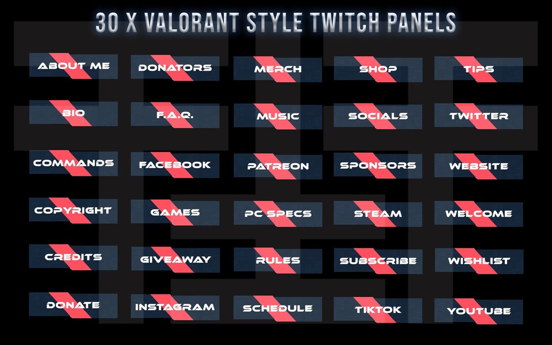 30 VALORANT / Sci-fi Styled Twitch Panels - Premade *instant Delivery ...