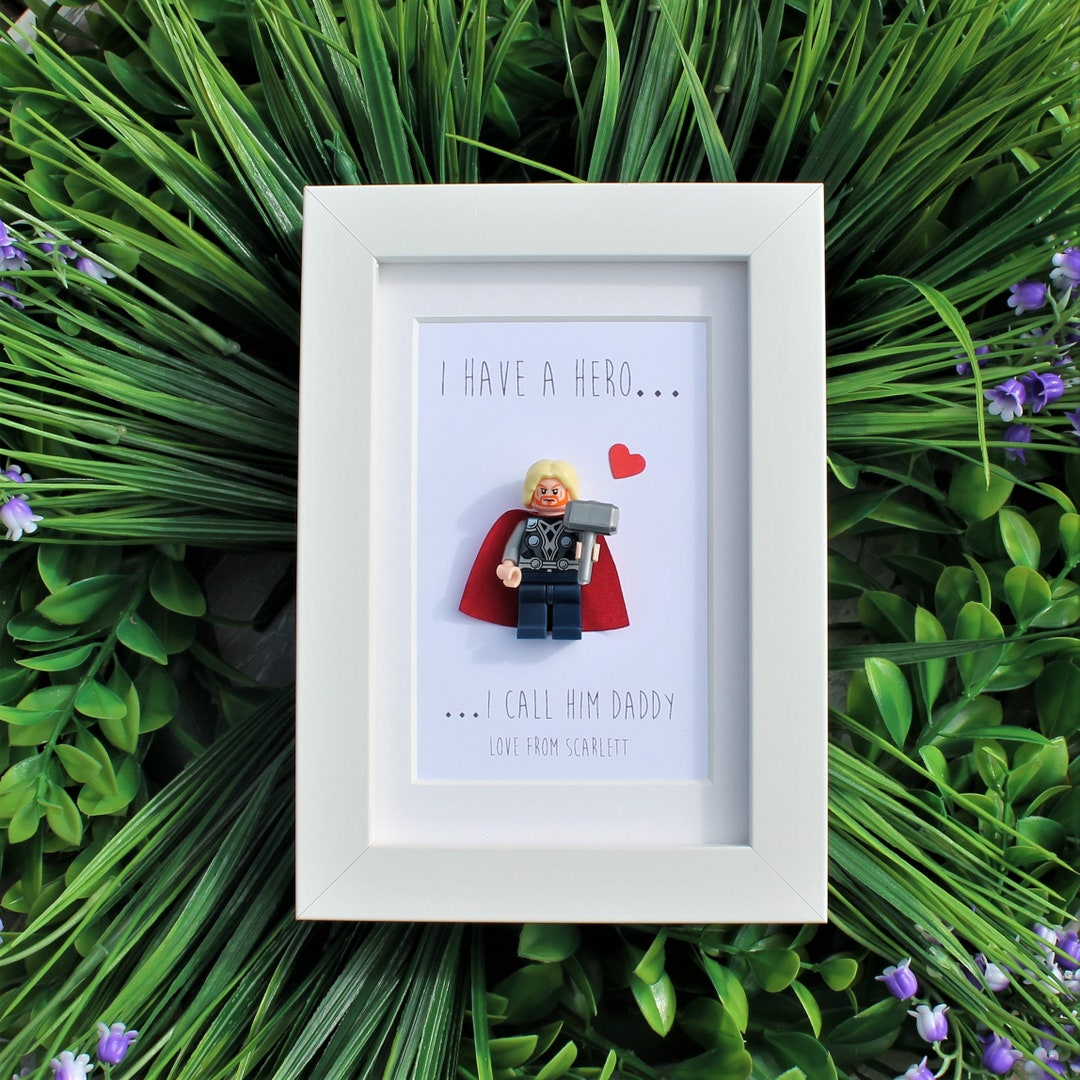 Personalized Superhero Frame, Personalized Gift for Dad, Personalized ...