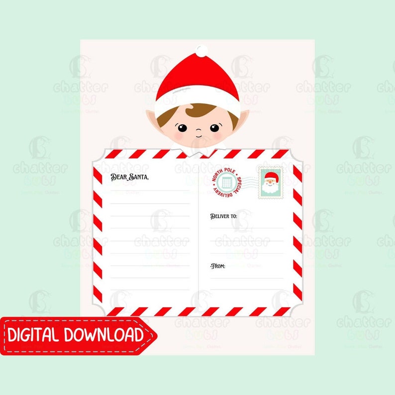 Letter to Santa PRINTABLE/ Kids Letter to Santa / Christmas - Etsy