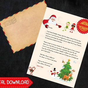 Letter From Santa PRINTABLE/ Kids Letter to Santa / Boy&girl / - Etsy