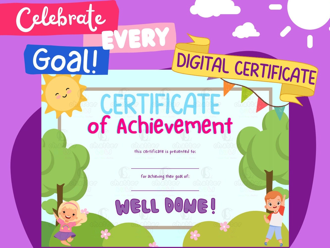 Certificate PRINTABLE Kids Certificate/ Goals/ Achievement Awards ...