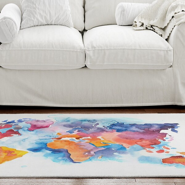 World Map Rug - Etsy