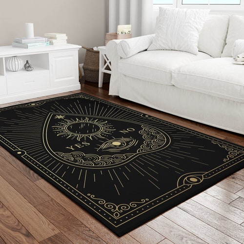 Ouija Board Area Rug Black Spirit Board Rug Flat Witch Matt - Etsy