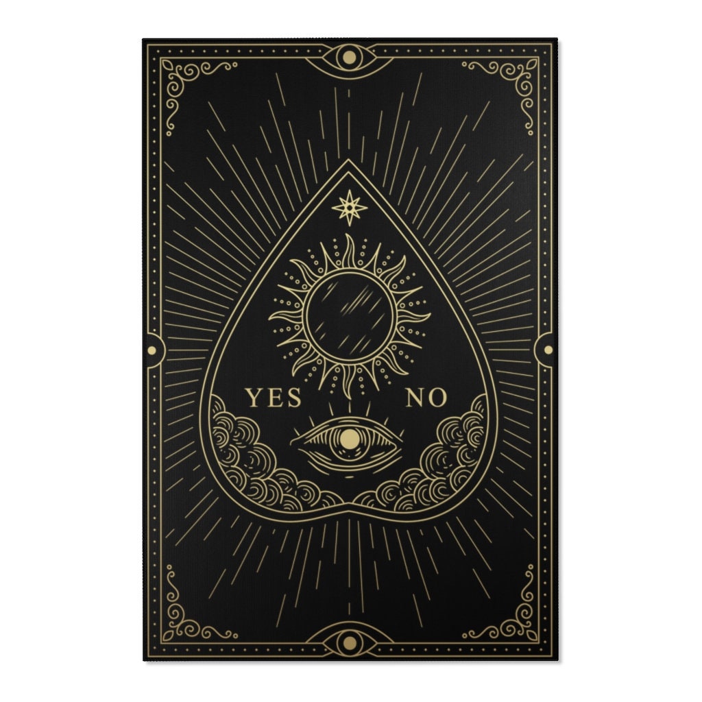 Ouija Board Area Rug Black Spirit Board Rug Flat Witch Matt - Etsy