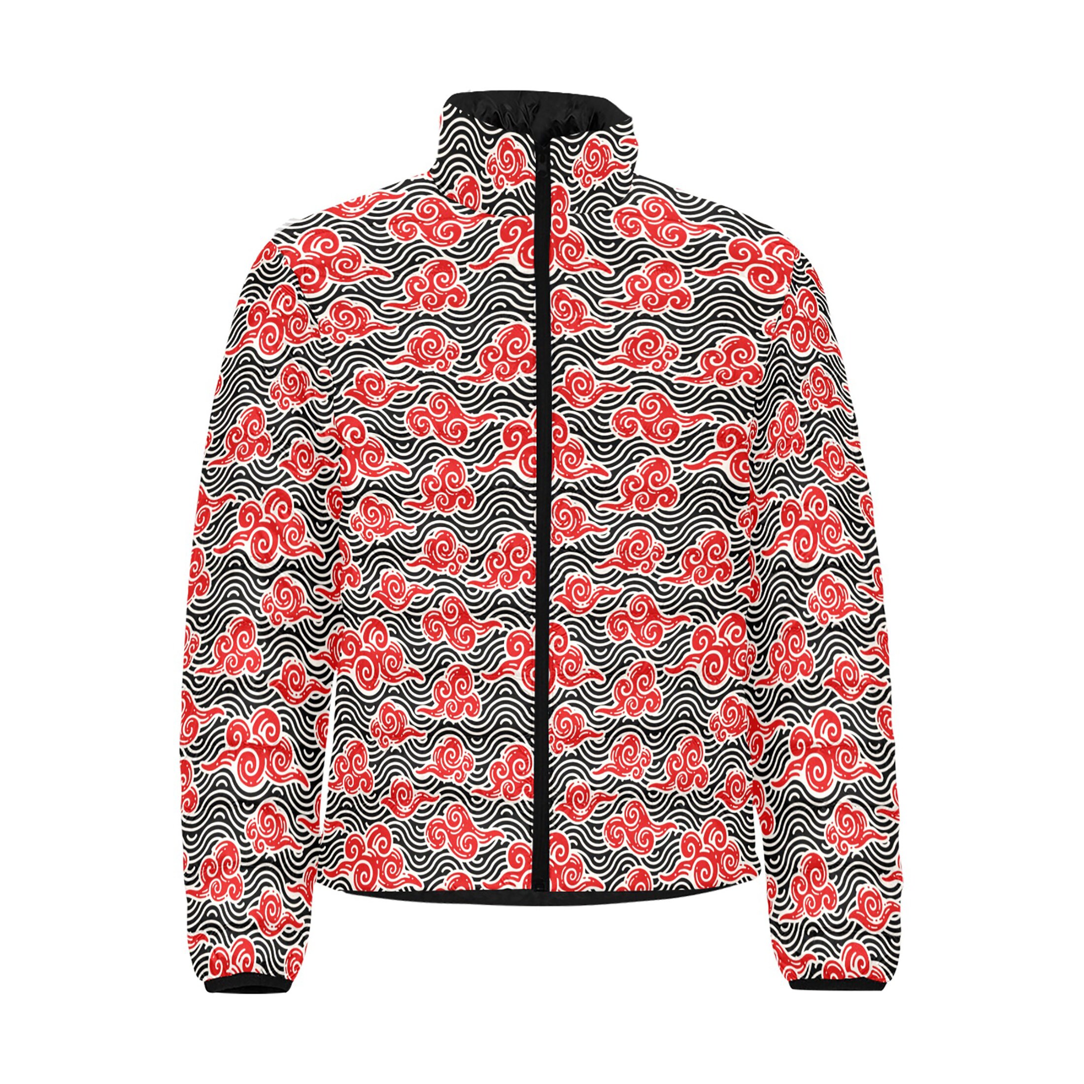 Designer Men's Puffer Jacket, Japanese Red Clouds Design Streetwear ...