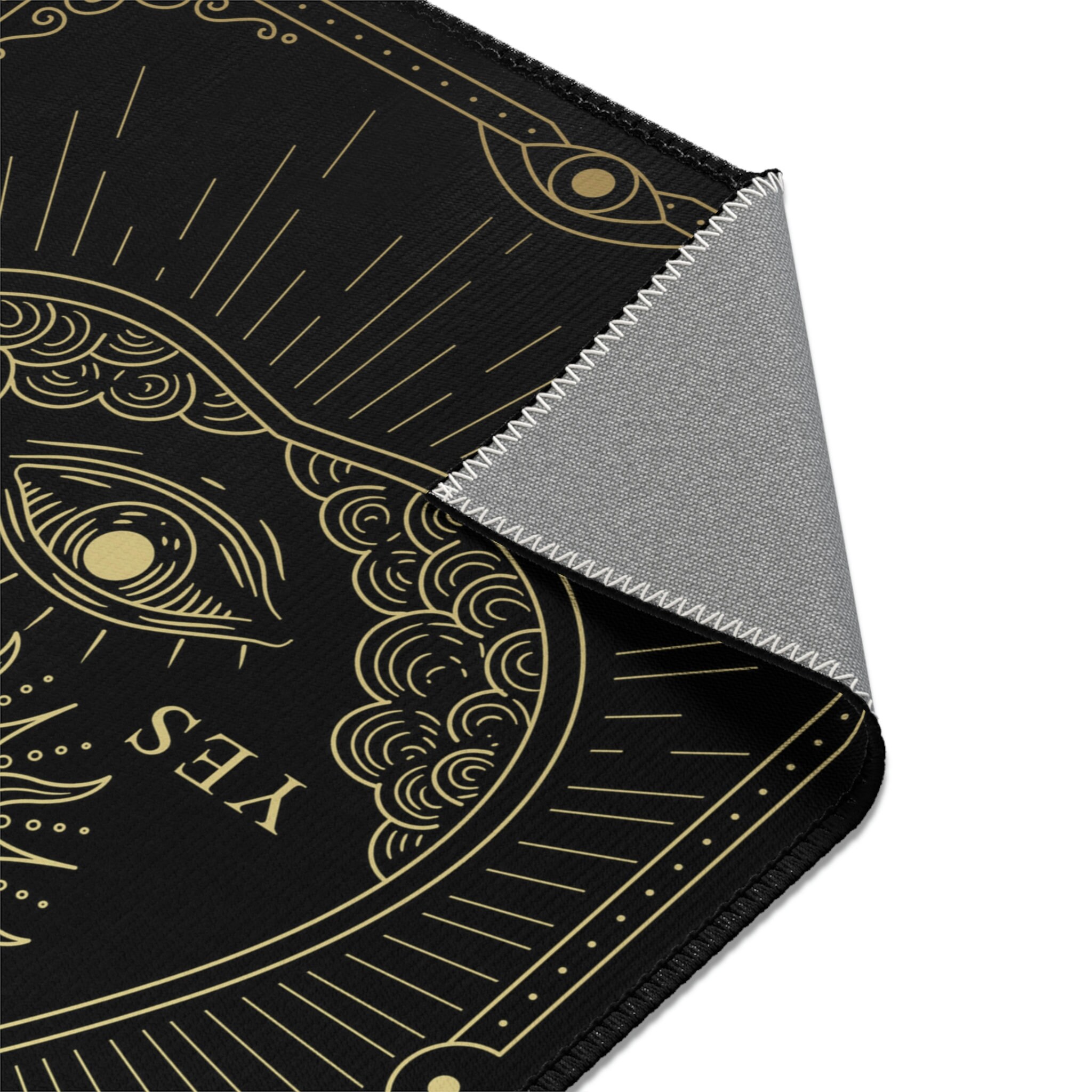 Ouija Board Area Rug, Black Spirit Board Rug, Flat Witch Matt, Magical ...