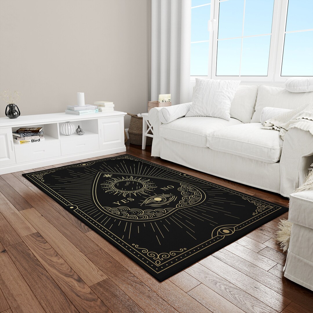 Ouija Board Area Rug Black Spirit Board Rug Flat Witch Matt - Etsy