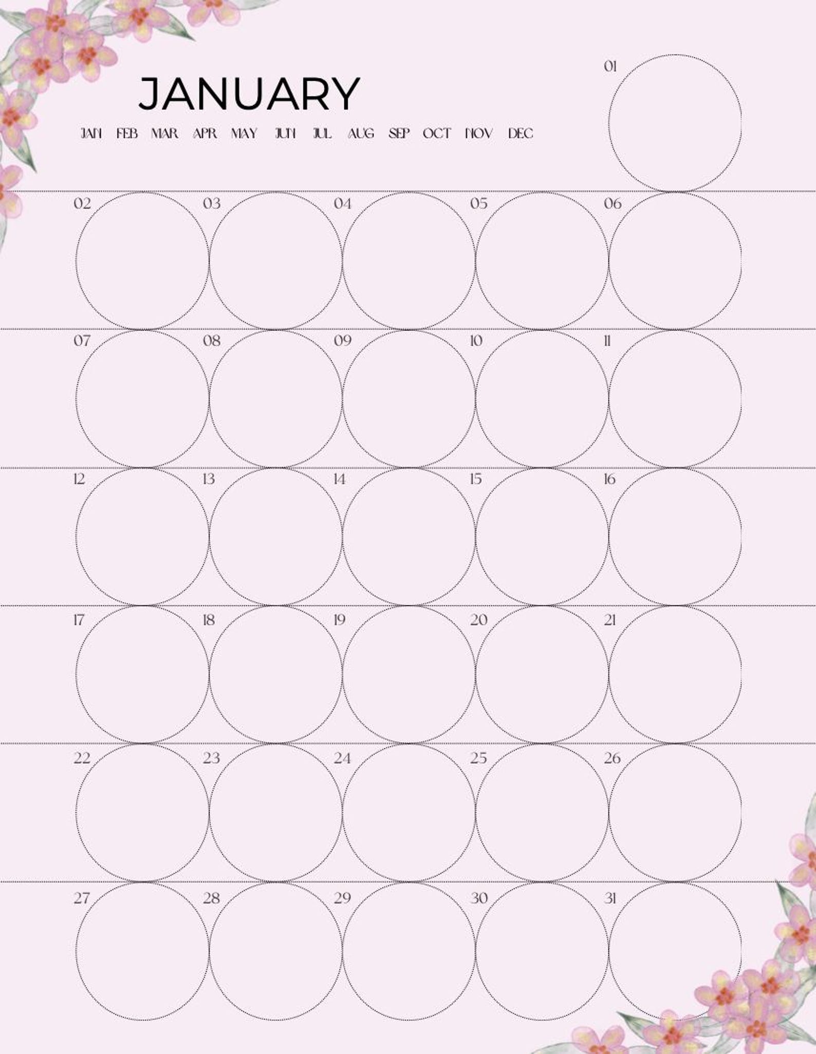 2025 Pink Floral Digital Planner - Etsy